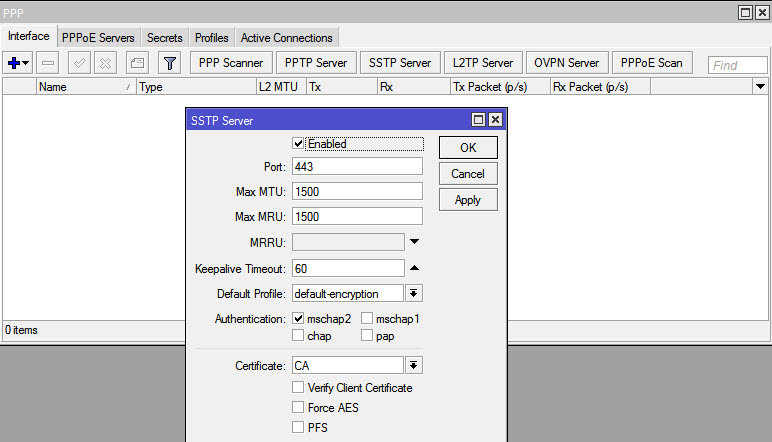 Mikrotik: Setup SSTP Server for Windows 10